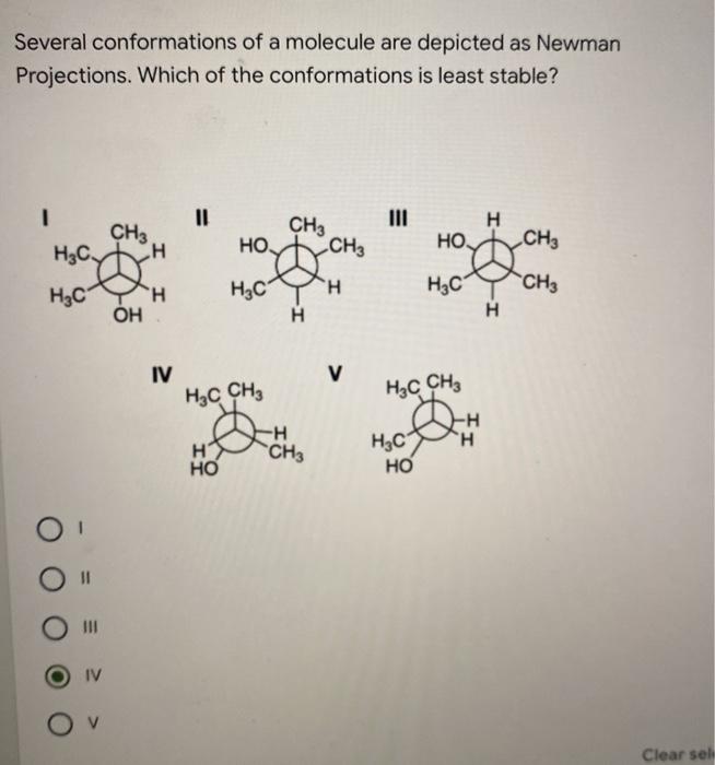 Solved Several conformations of a molecule are depicted as | Chegg.com
