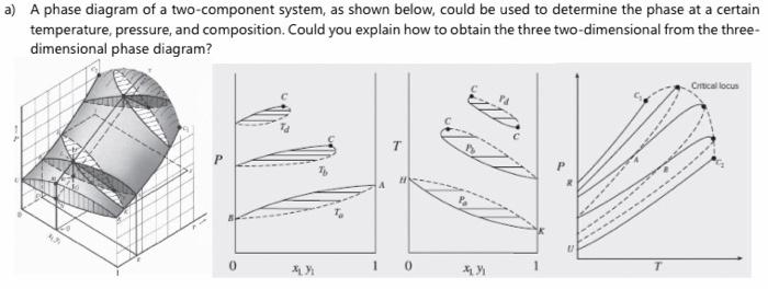 Solved a) A phase diagram of a two-component system, as | Chegg.com