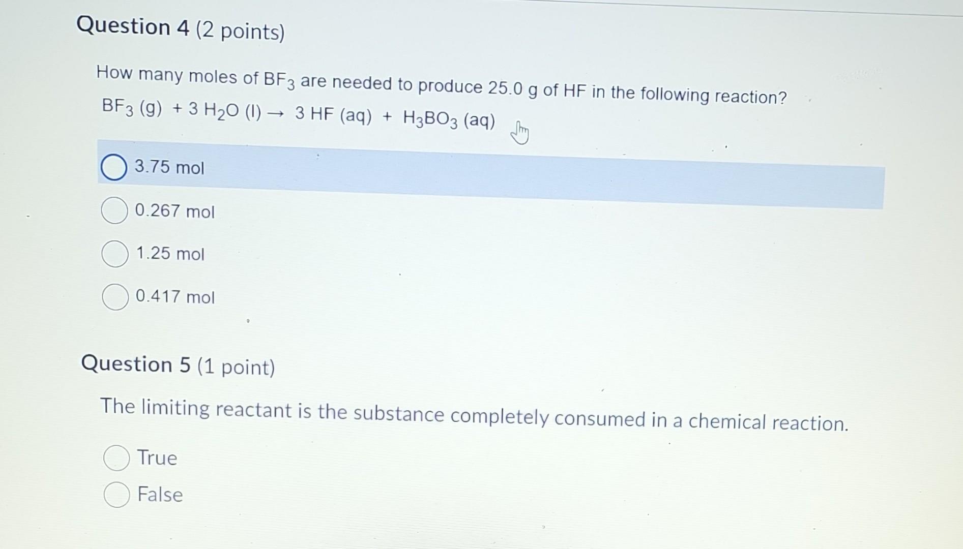 Solved How many moles of BF3 are needed to produce 25.0 g of | Chegg.com