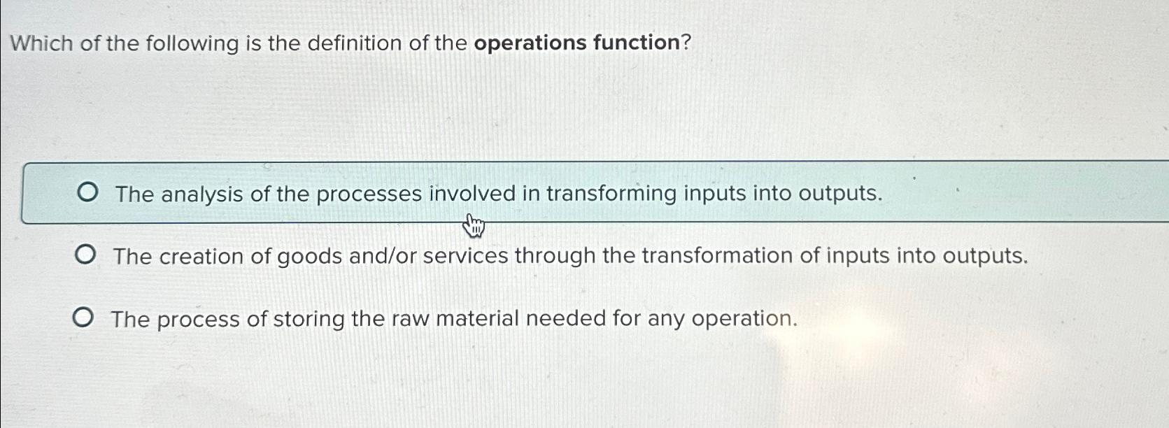 Solved Which of the following is the definition of the | Chegg.com