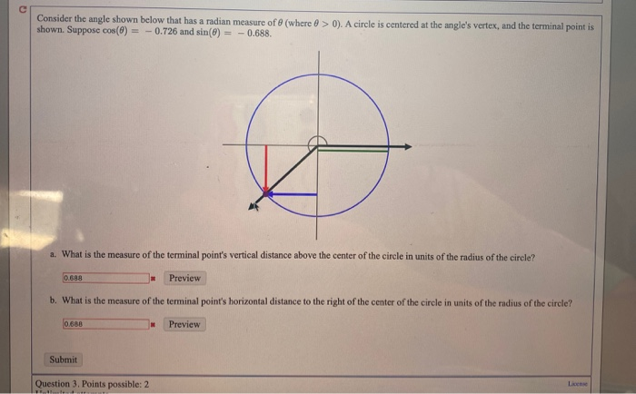 Solved Consider the angle shown below that has a radian | Chegg.com Solved Consider the angle shown below that has a radian | Chegg.com