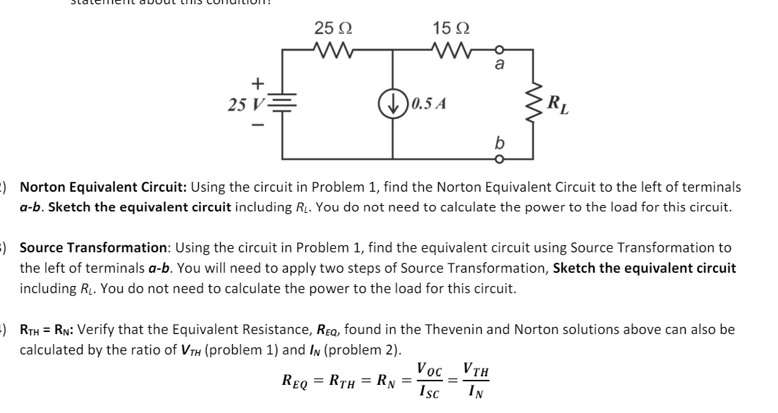 Solved Norton Equivalent Circuit: Using the circuit in | Chegg.com