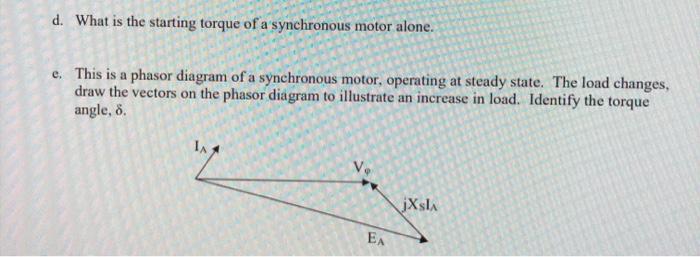 Solved d. What is the starting torque of a synchronous motor | Chegg.com