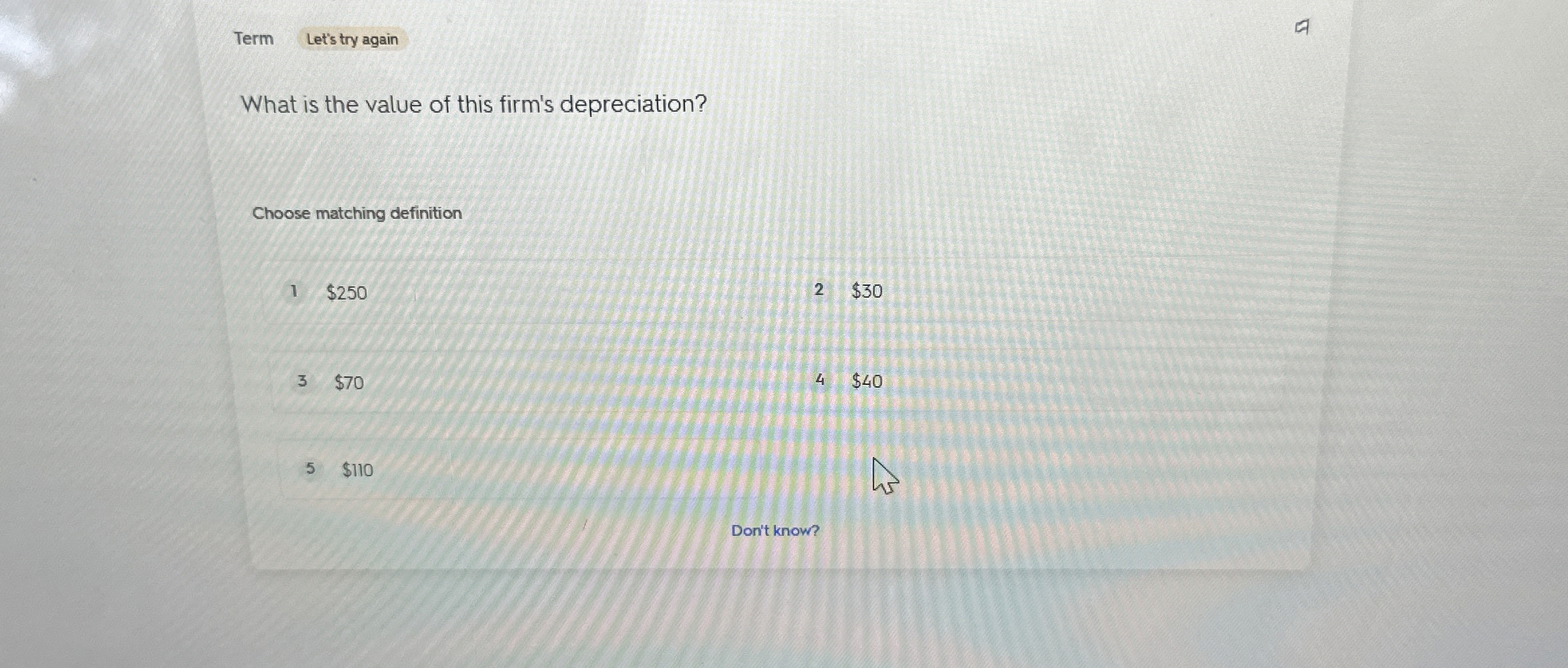 Solved What is the value of this firm's depreciation?Choose | Chegg.com