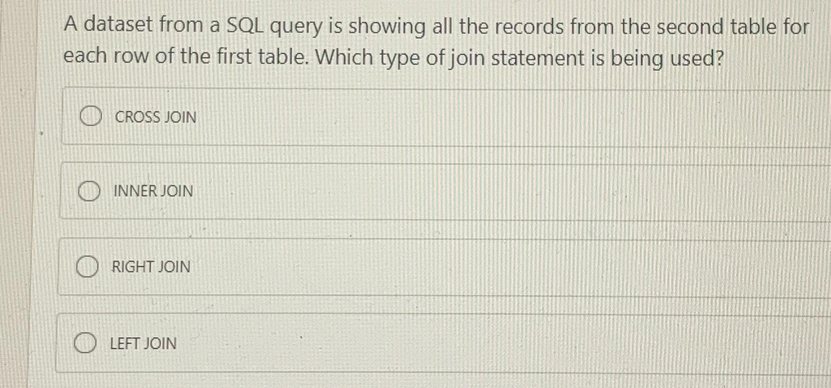 Solved A dataset from a SQL query is showing all the records | Chegg.com
