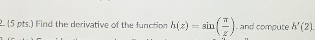 Solved (5 ﻿pts.) ﻿Find the derivative of the function | Chegg.com