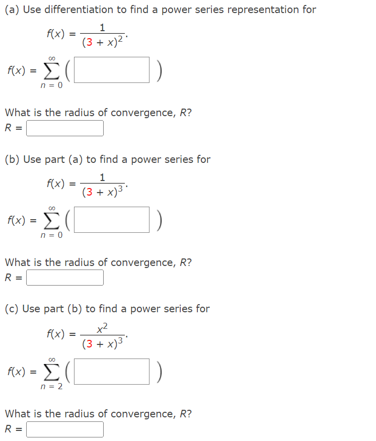 Solved (a) ﻿Use differentiation to find a power series | Chegg.com