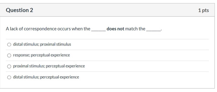 Solved Question 2 1 pts A lack of correspondence occurs when | Chegg.com