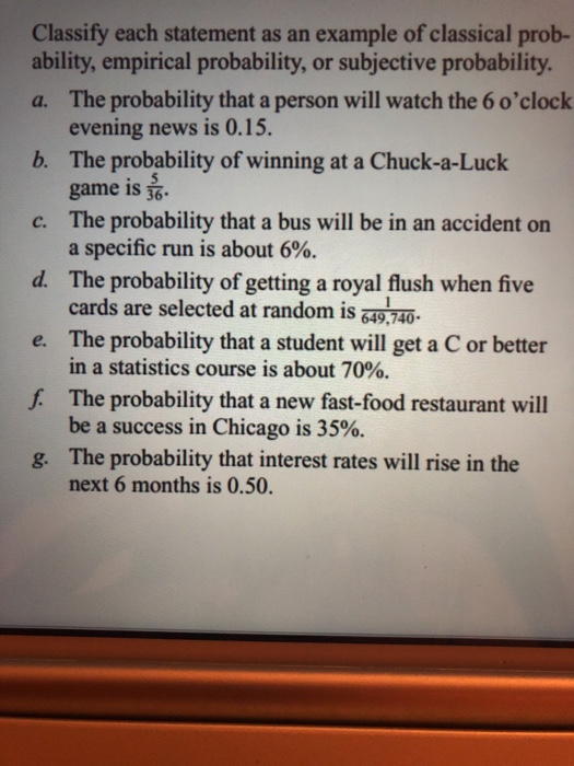 Solved Classify each statement as an example of classical | Chegg.com