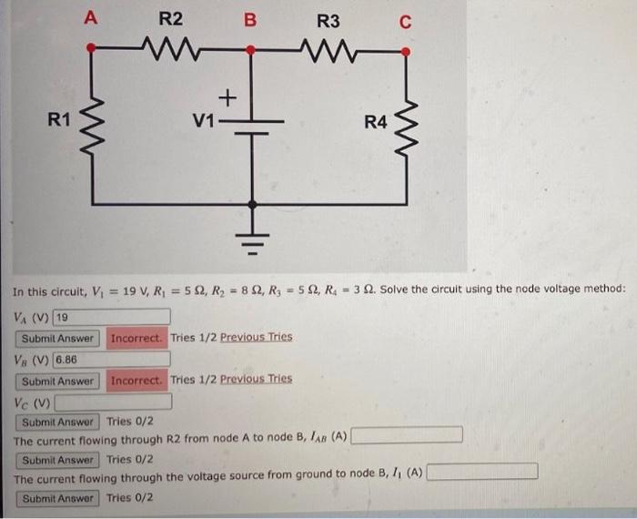 Solved In this circuit, V1=19V1R1=5Ω,R2=8Ω,R3=5Ω,R4=3Ω. | Chegg.com
