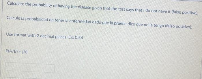 Solved Find the probability of event B. Calcule la | Chegg.com
