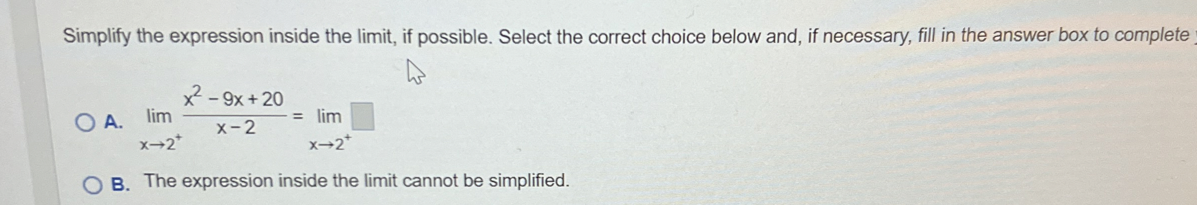 Solved Simplify the expression inside the limit, ﻿if | Chegg.com