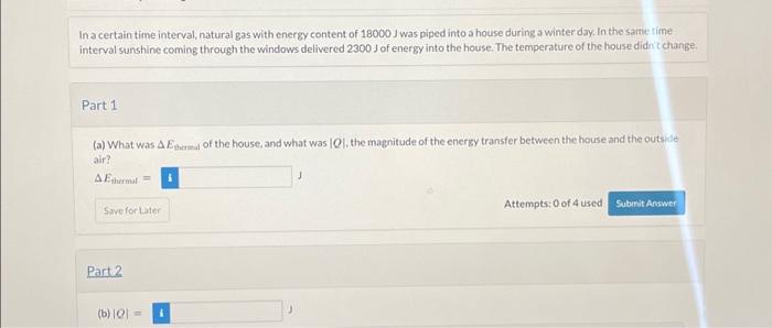 Solved In a certain time interval, natural gas with energy | Chegg.com