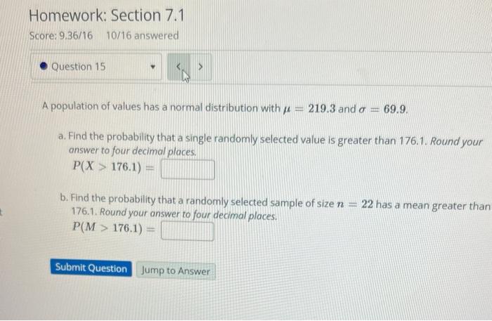 Solved population of values has a normal distribution with | Chegg.com