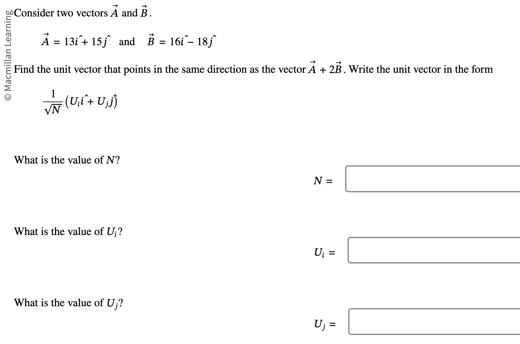 Solved expert question Consider two vectors vec(A) ﻿and | Chegg.com