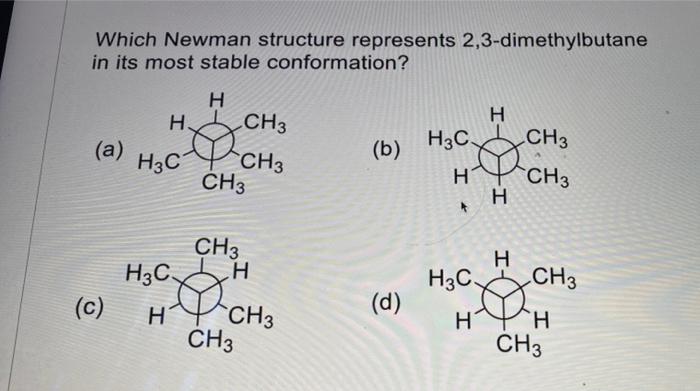 Solved Which Newman structure represents 2,3-dimethylbutane | Chegg.com