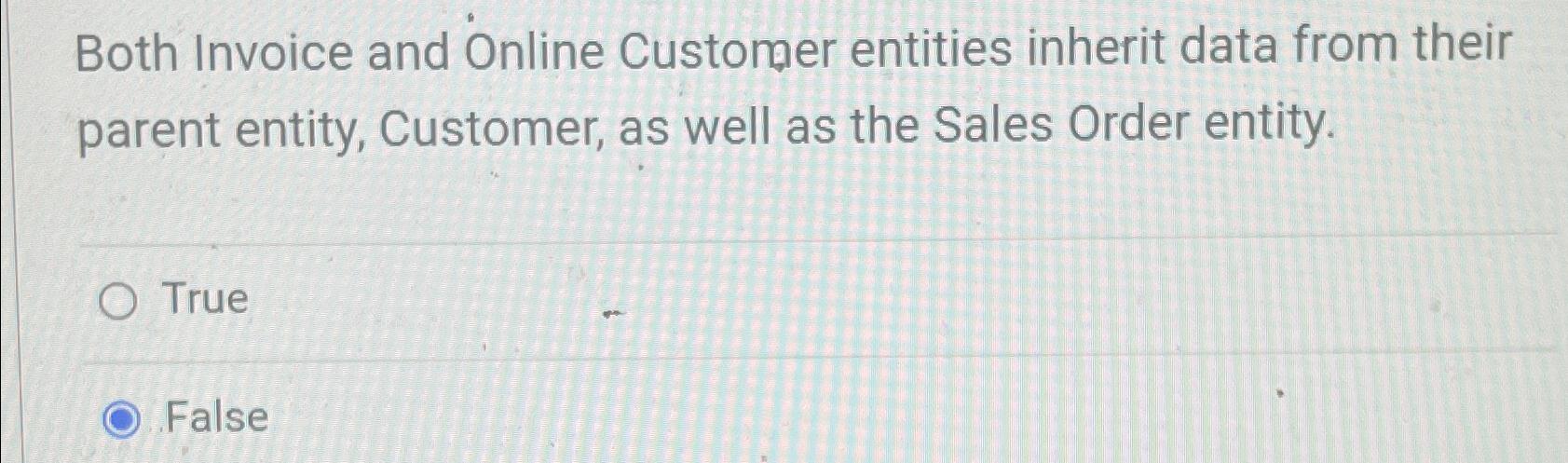 Solved Both Invoice and Online Customer entities inherit | Chegg.com