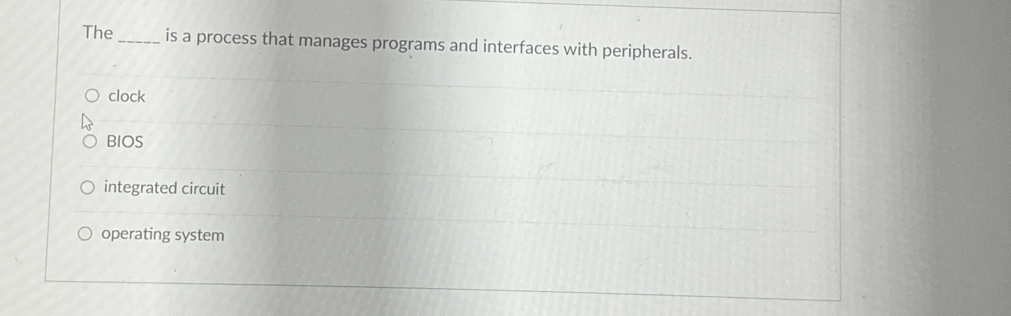 Solved The q, ﻿is a process that manages programs and | Chegg.com