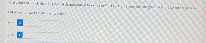 Solved Find values of a such that the graph of the | Chegg.com