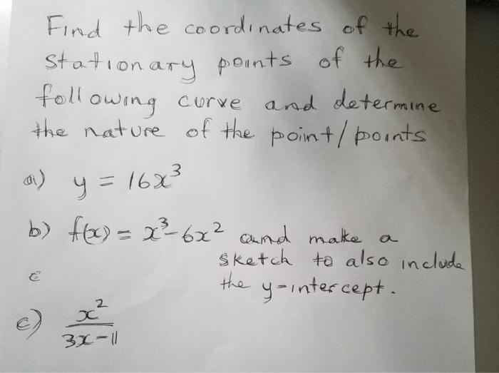 Solved Find the coordinates of the stationary points of the | Chegg.com