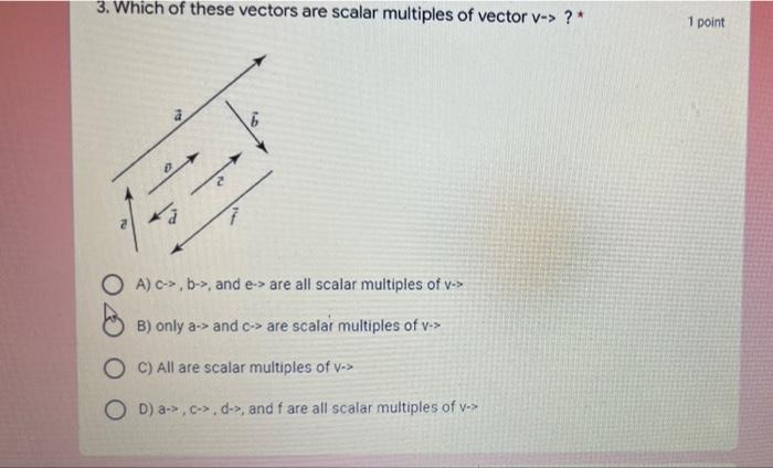 Solved 3. Which of these vectors are scalar multiples of | Chegg.com