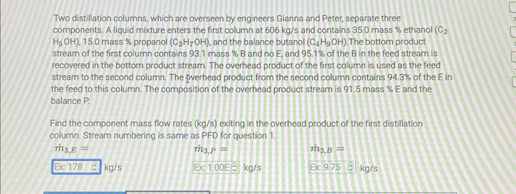 Solved Two distillation columns, which are overseen by | Chegg.com
