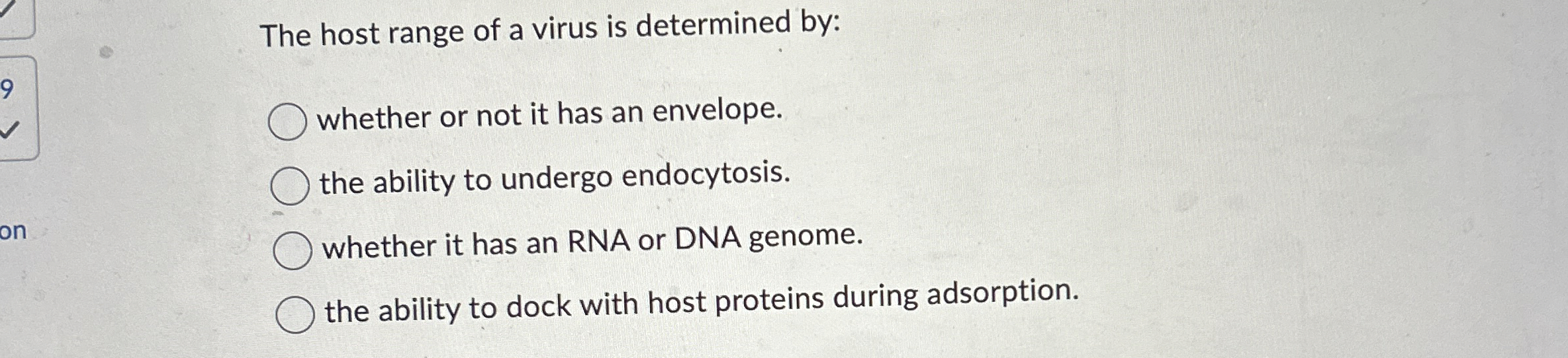 Solved The host range of a virus is determined by:whether or | Chegg.com