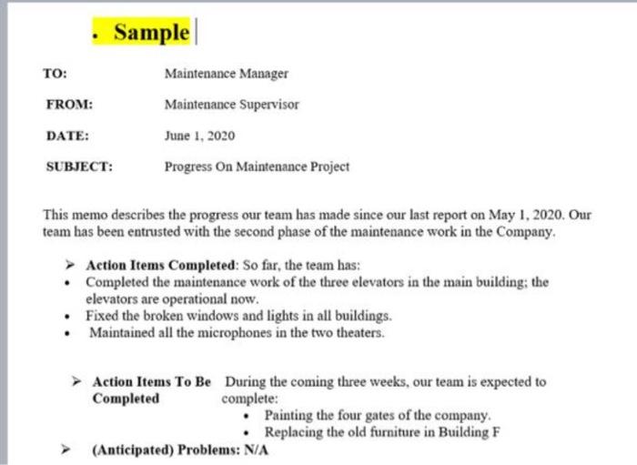 Solved Q. Write a progress report on a project you .are | Chegg.com