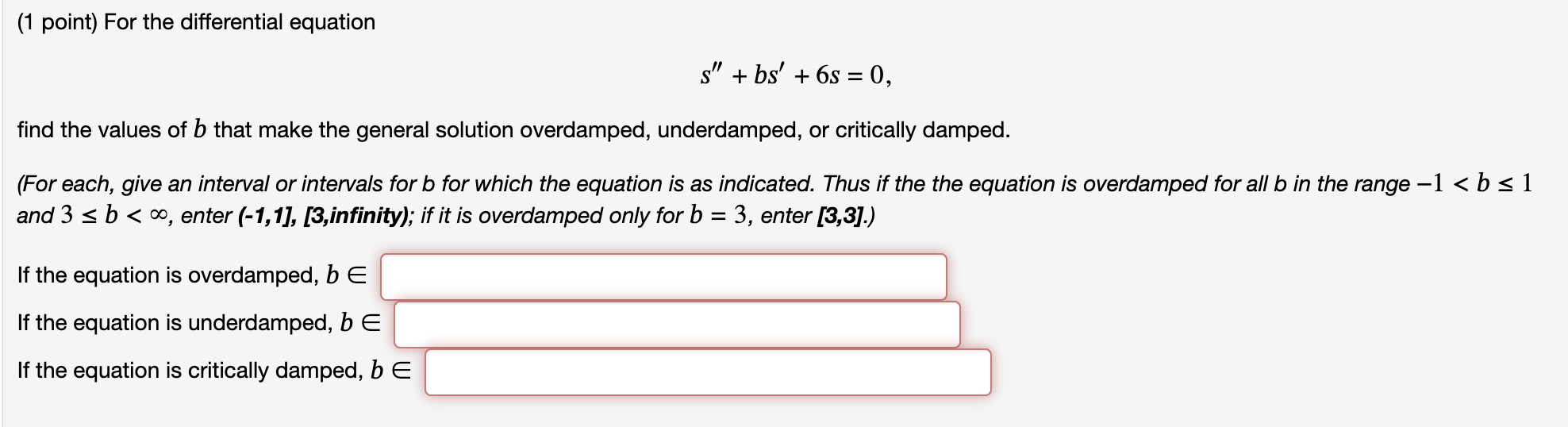 Solved (1 ﻿point) ﻿For the differential | Chegg.com