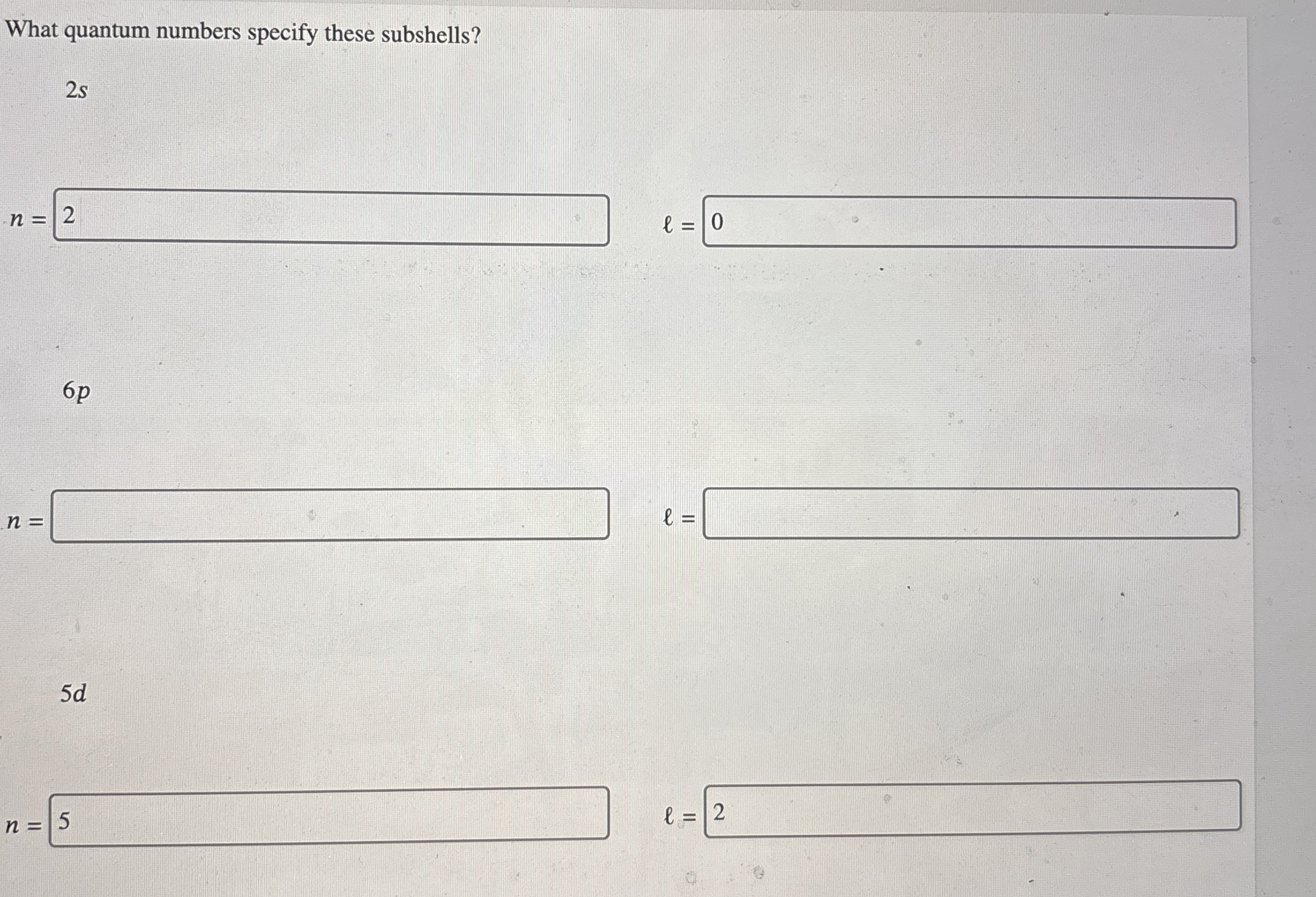 Solved What quantum numbers specify these | Chegg.com