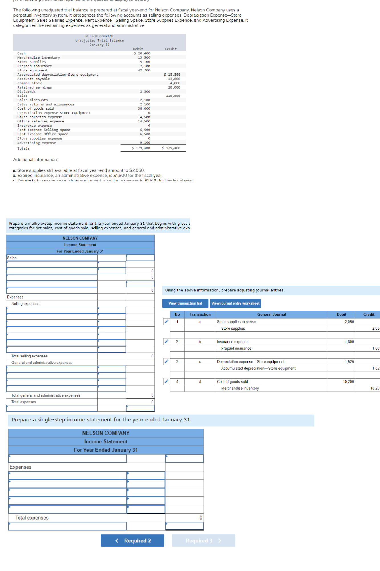 Solved Additional Information:Store supplies still available | Chegg.com