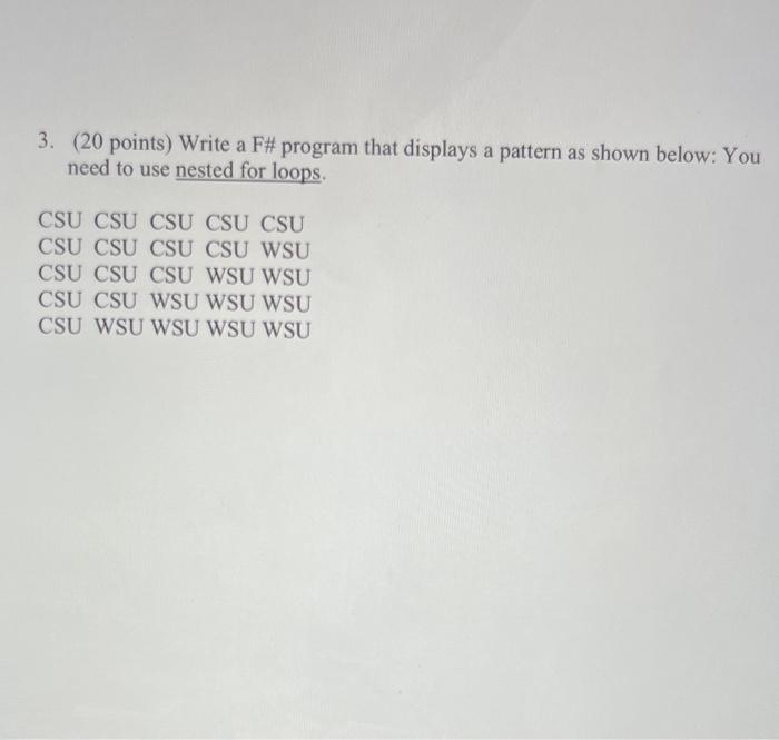 Solved 1. (15 points) Write a F\# program that stores 10 | Chegg.com Solved 1. (15 points) Write a F\# program that stores 10 | Chegg.com