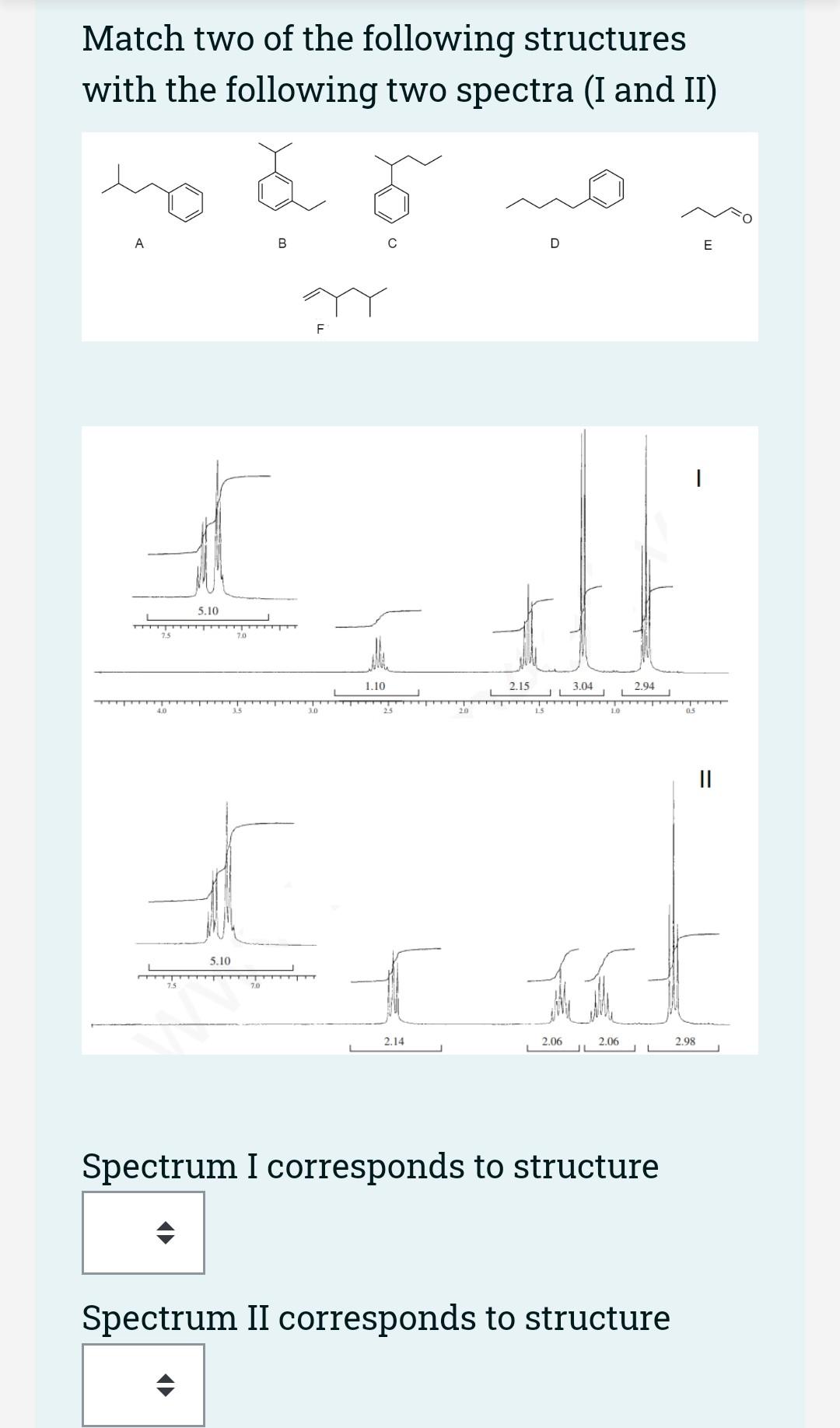 Solved Match two of the following structures with the | Chegg.com