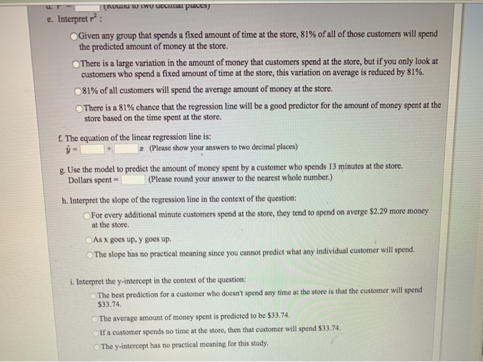 Solved A grocery store manager did a study to look at the | Chegg.com
