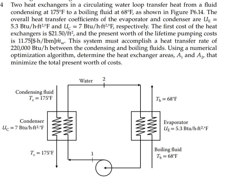 Solved 4 ﻿Two heat exchangers in a circulating water loop | Chegg.com