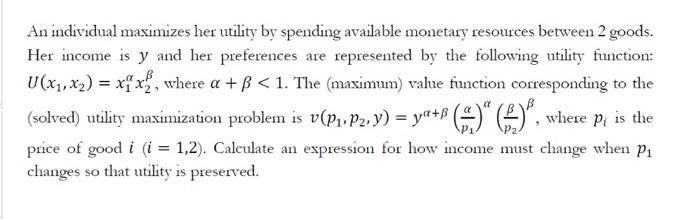 Solved An individual maximizes her utility by spending | Chegg.com