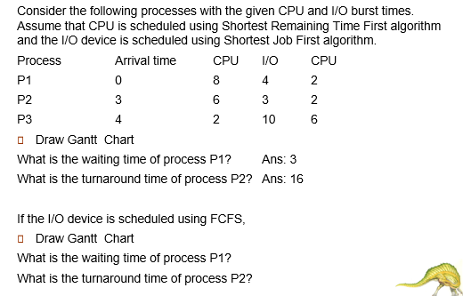 Solved Consider the following processes with the given CPU | Chegg.com