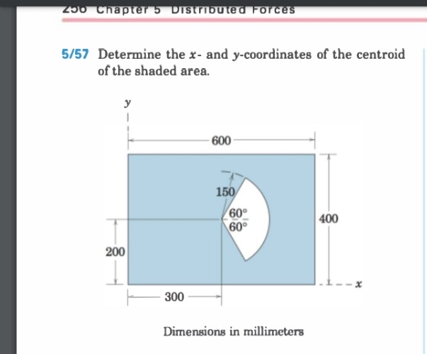 Solved Z๖0 ﻿Chapter 5 ﻿Distributed Forces5/57 ﻿Determine the | Chegg.com