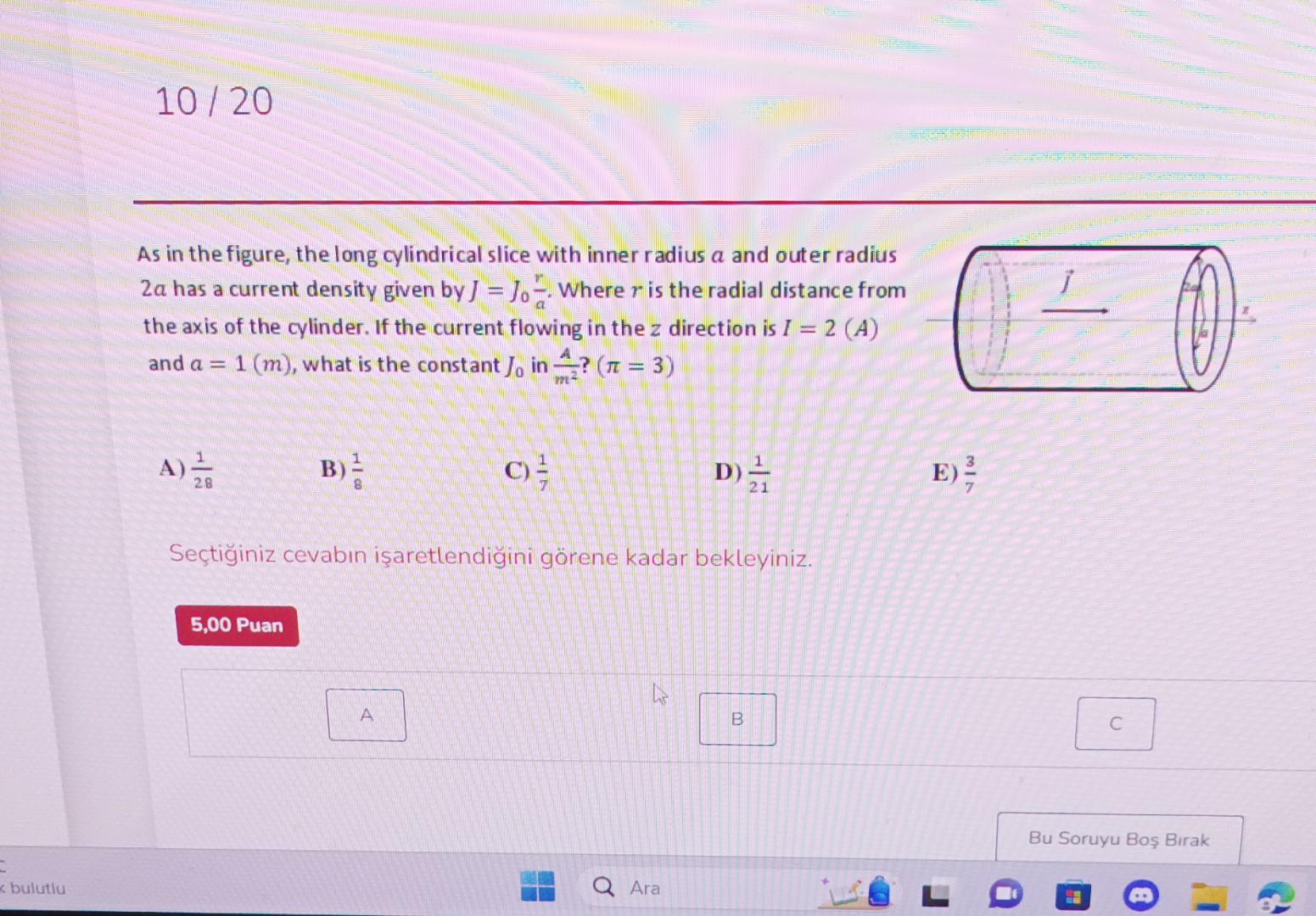 Solved As in the figure, the long cylindrical slice with | Chegg.com