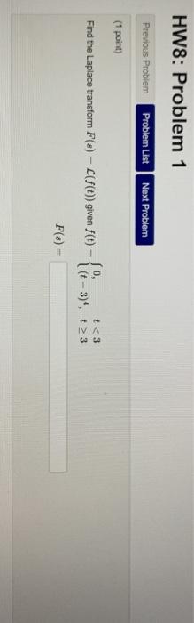 Solved HW8: Problem 1 Previous Problem Problem List Next | Chegg.com