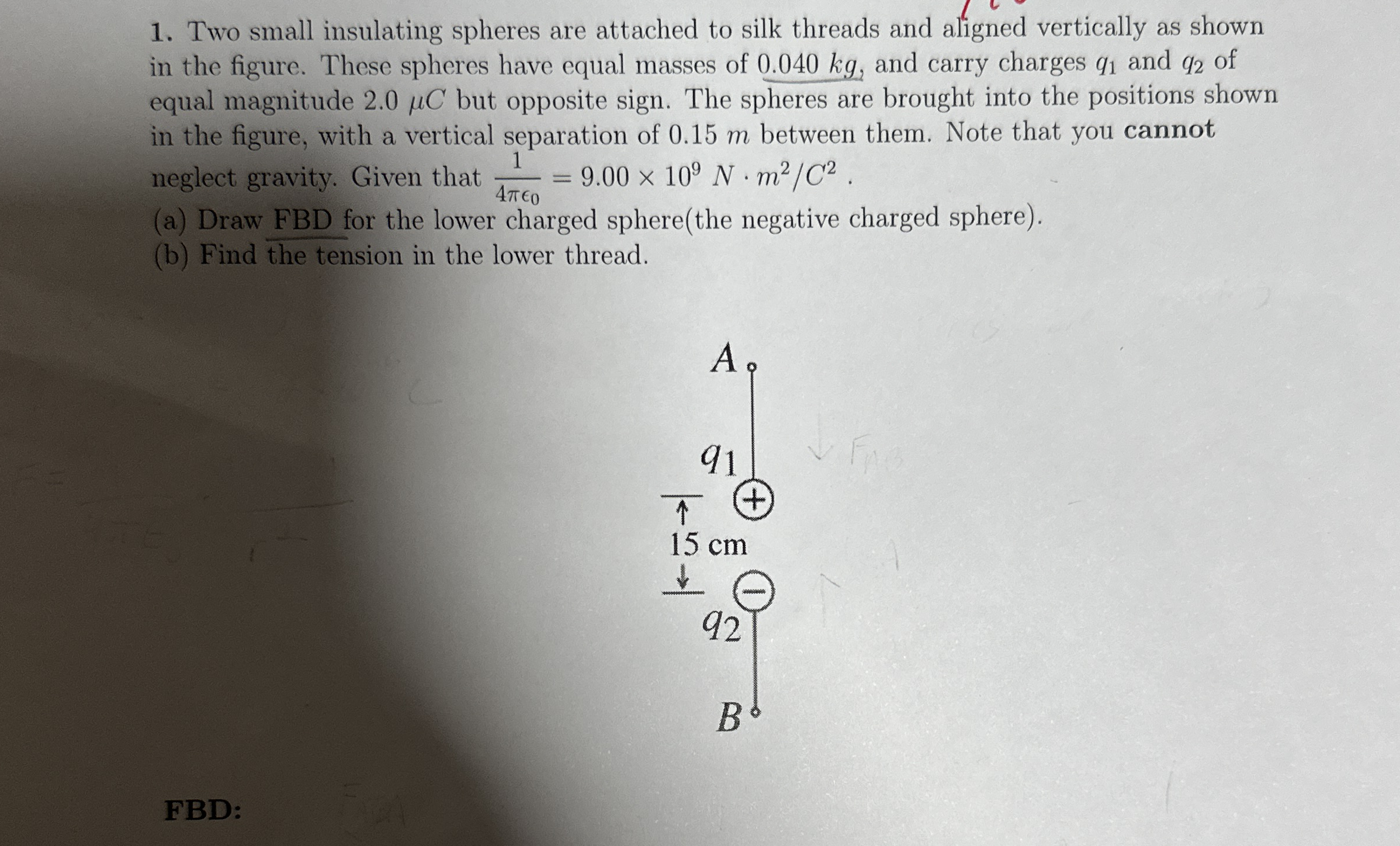Solved Two small insulating spheres are attached to silk | Chegg.com
