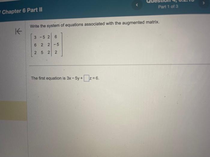 Solved Write The System Of Equations Associated With The