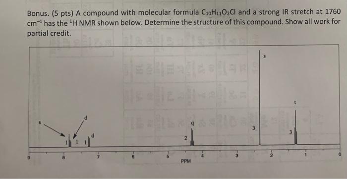 Solved Bonus. (5 pts) A compound with molecular formula | Chegg.com