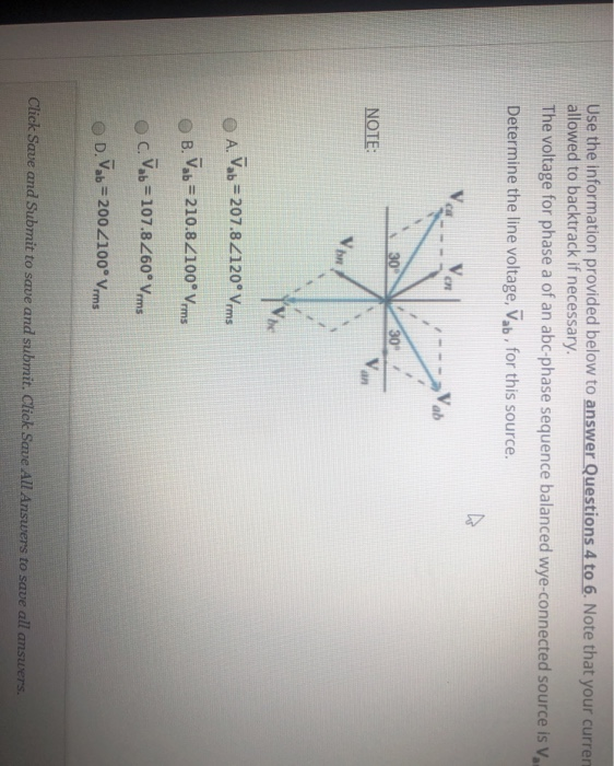 Solved The voltage for phase a of an abc-phase sequence | Chegg.com