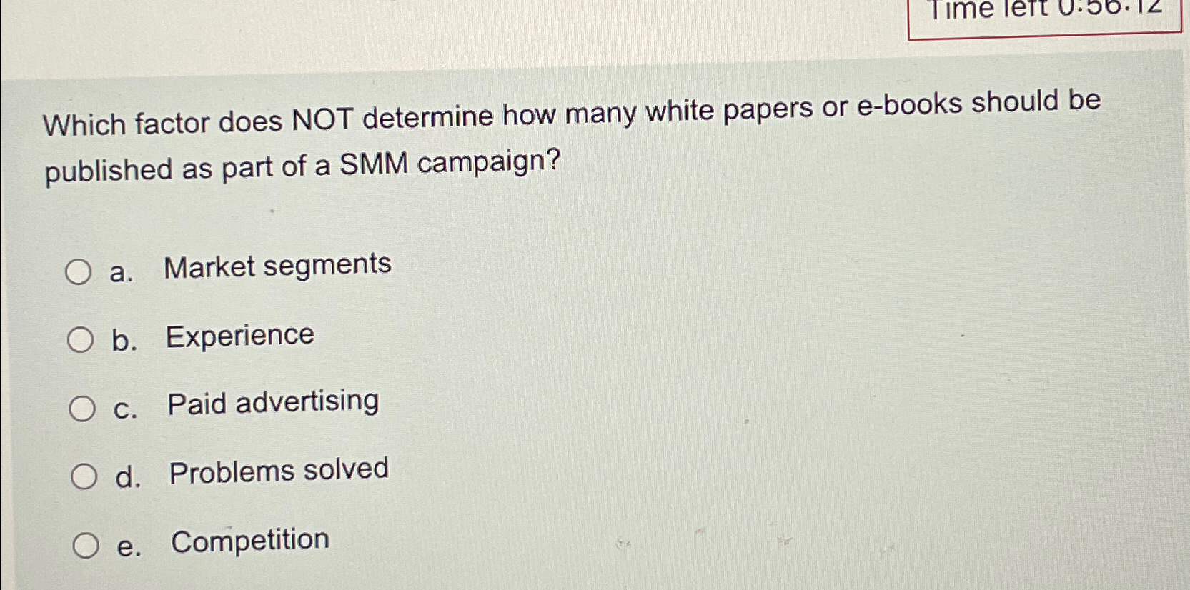 Solved Which factor does NOT determine how many white papers | Chegg.com