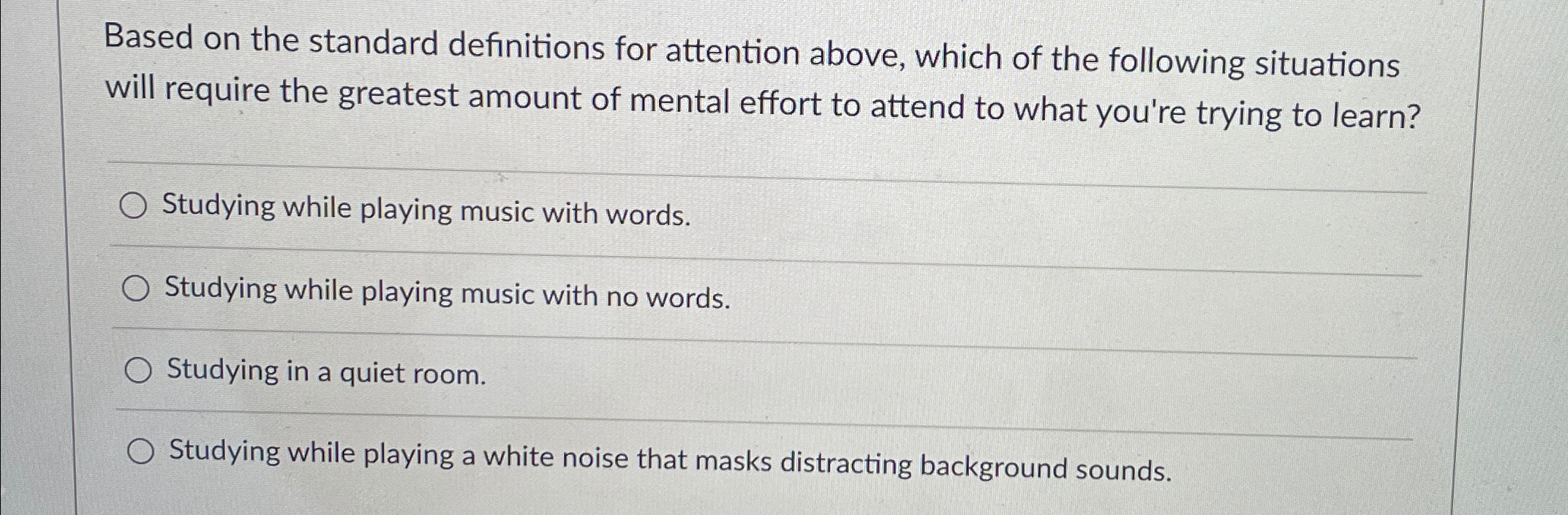 Solved Based on the standard definitions for attention | Chegg.com
