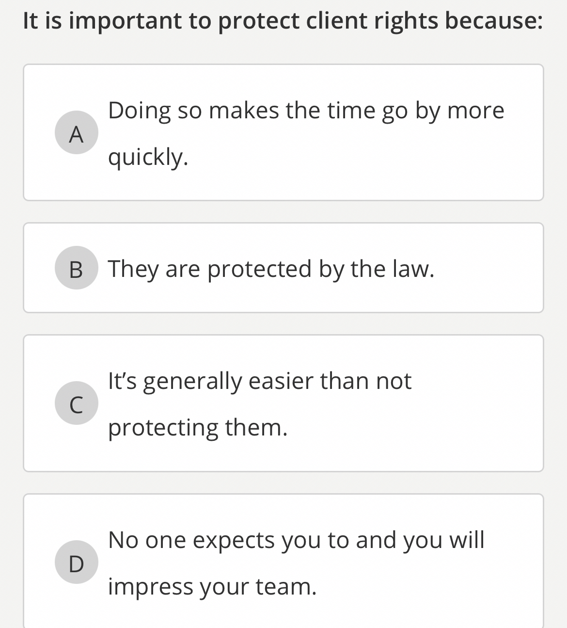 Solved It is important to protect client rights | Chegg.com