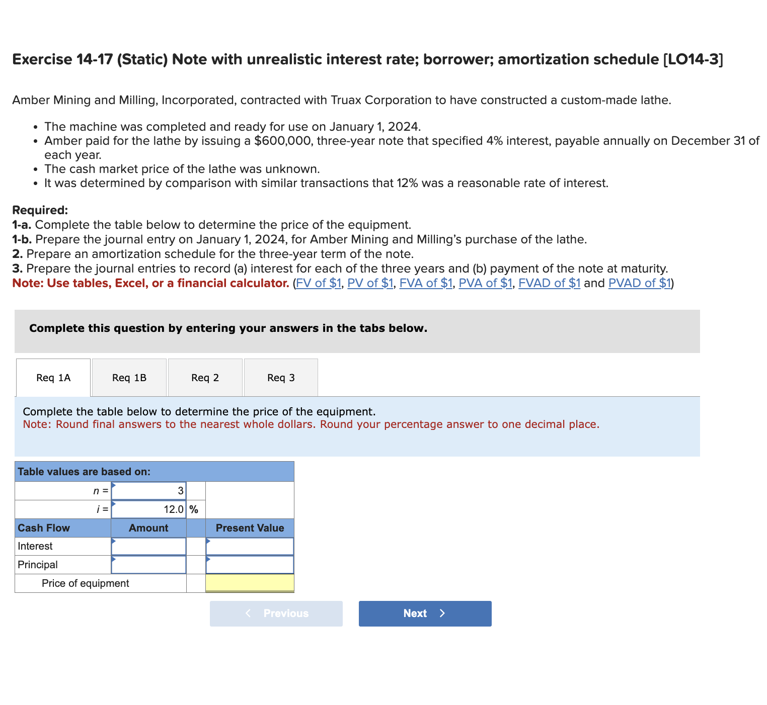Solved Exercise 14-17 (Static) ﻿Note with unrealistic | Chegg.com