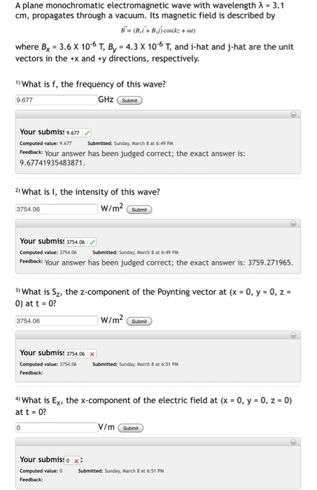 Solved A plane monochromatic electromagnetic wave with | Chegg.com