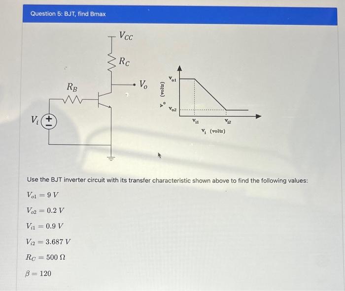 Solved Use the BJT inverter circuit with its transfer | Chegg.com Solved Use the BJT inverter circuit with its transfer | Chegg.com